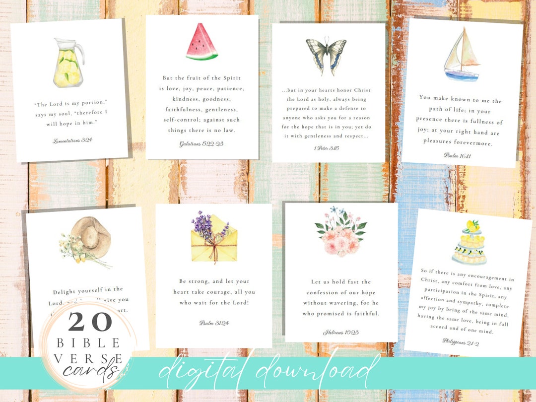 Hope & Joy Scripture Cards Printable | Summer Themed Bible Verse Cards ...