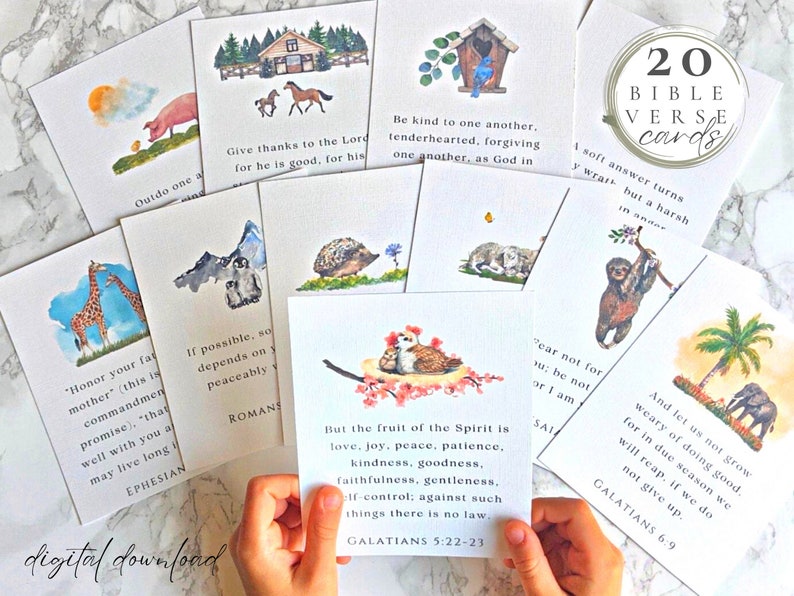 Scripture Cards for Kids Children's Bible Verse Cards Memory Verse ...
