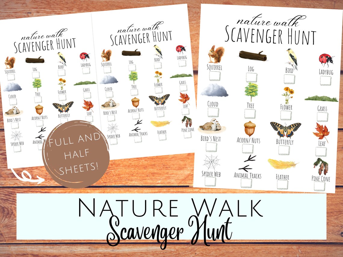 Nature Scavenger Hunt for Kids | Printable Scavenger Hunt | Outdoor ...