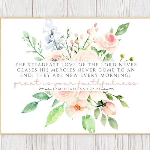 Lamentations 3:23 His Mercies Are New Every Morning Bible - Etsy