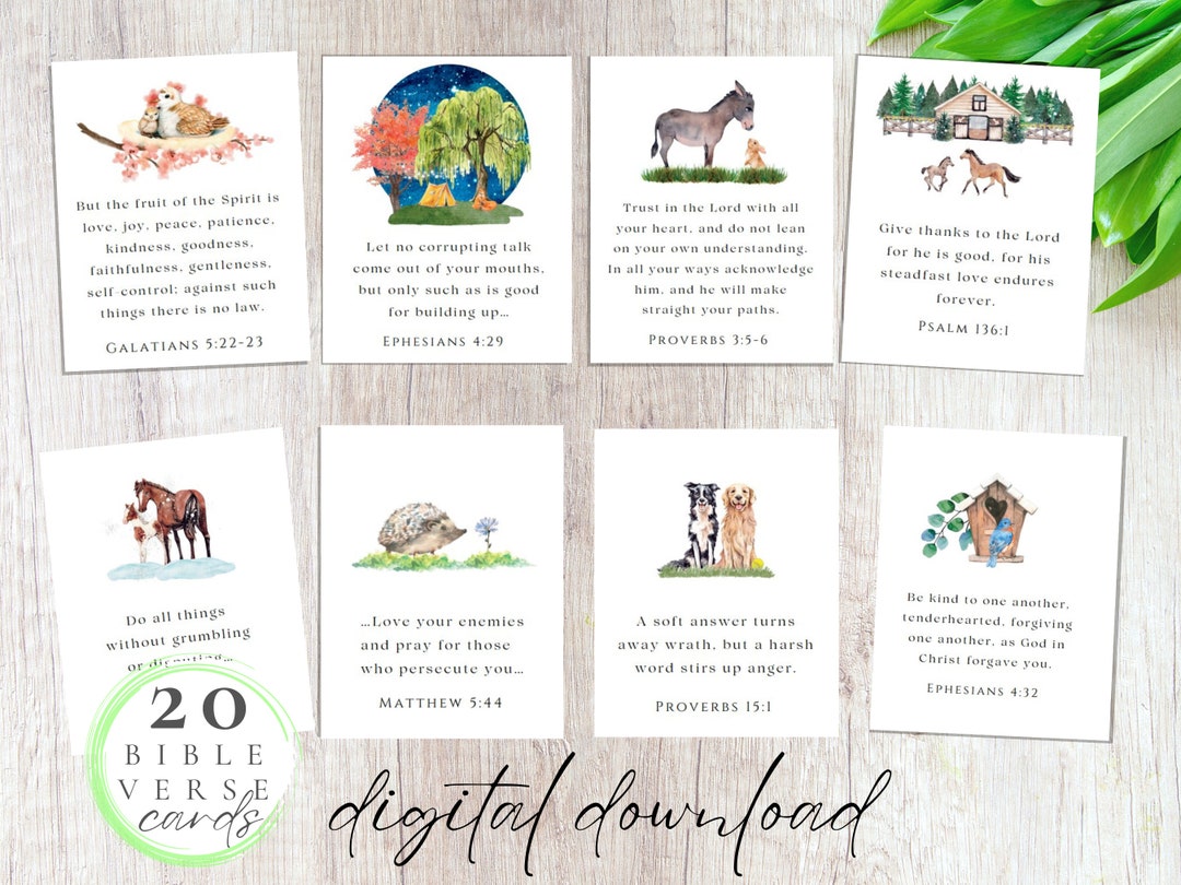 Scripture Cards for Kids | Children's Bible Verse Cards | Memory Verse ...