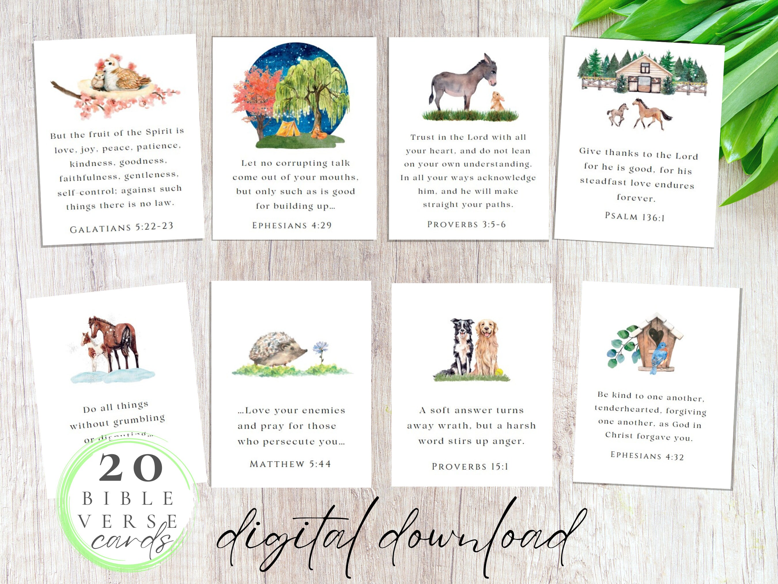 Scripture Cards for Kids Children's Bible Verse Cards Memory Verse ...
