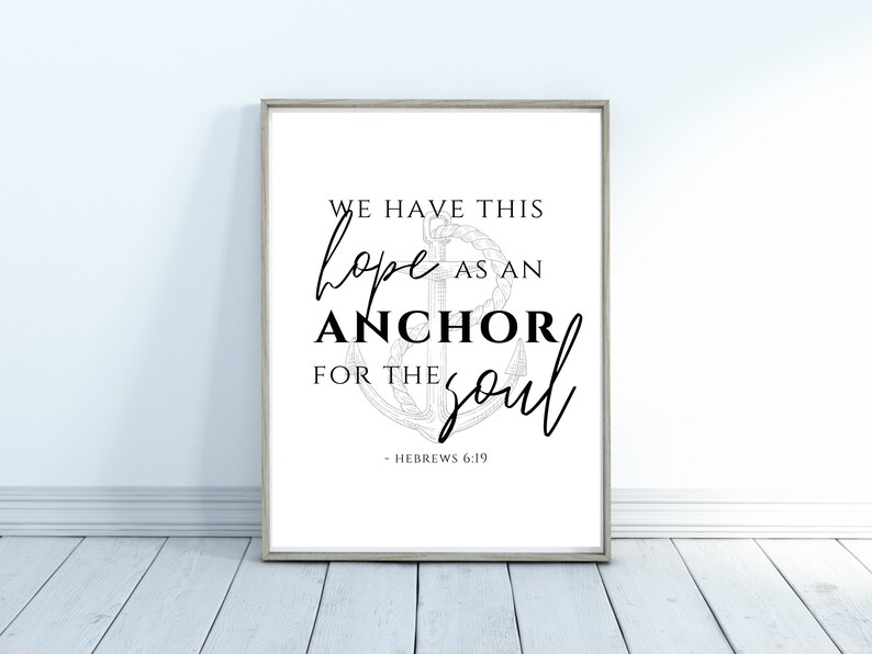 Hebrews 6:19 | Hope Anchors the Soul | Bible Verse Wall Art | Christian ...