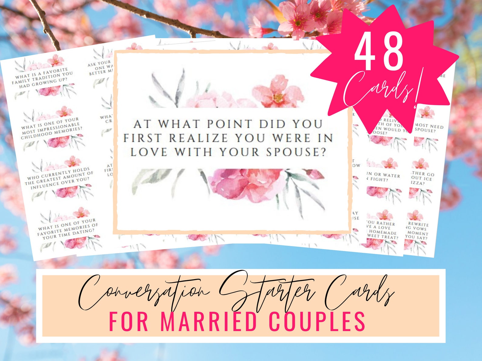 Couples Conversation Cards | Conversation Starters | Date Night Cards ...