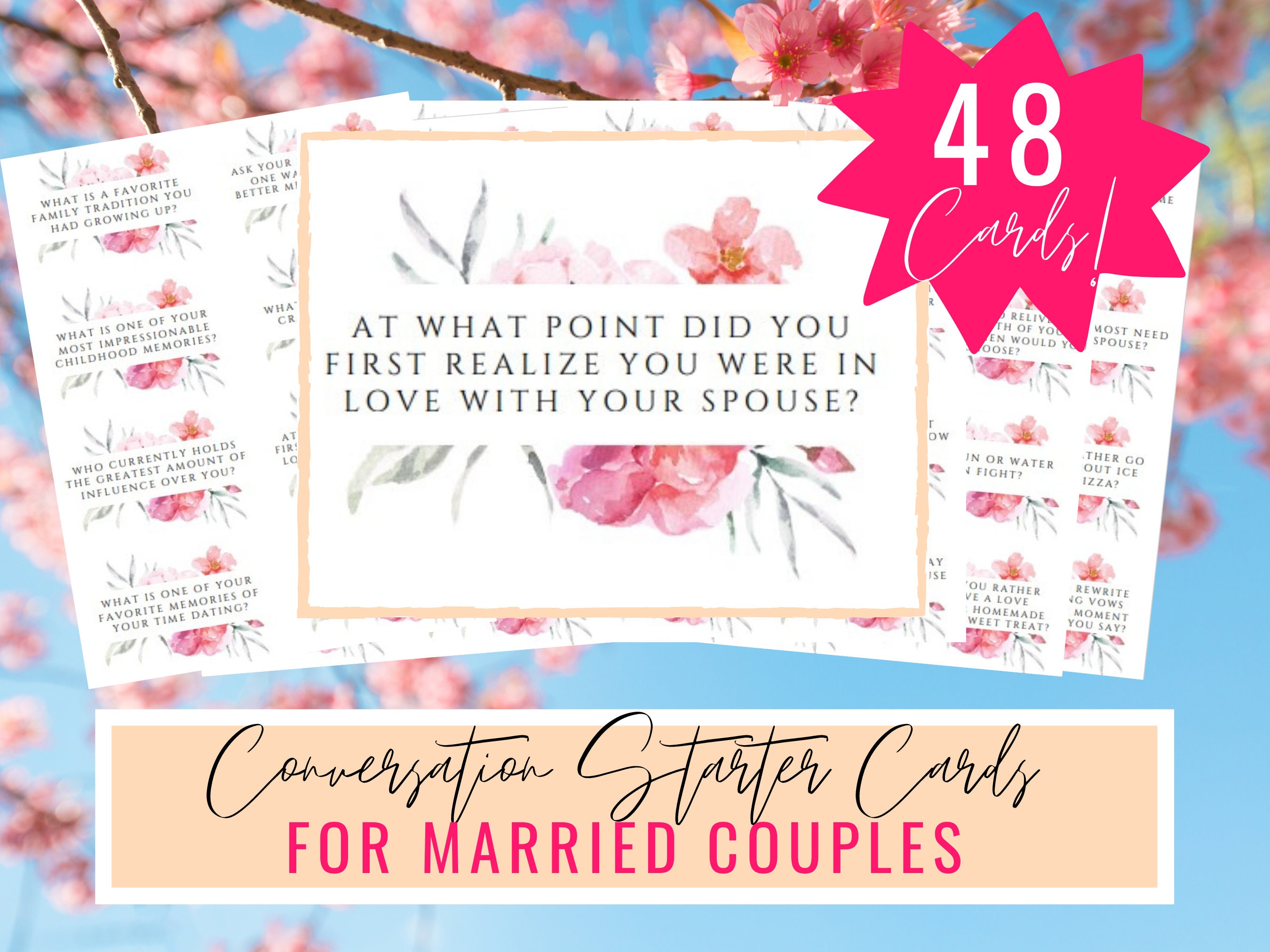 Couples Conversation Cards | Conversation Starters | Date Night Cards ...