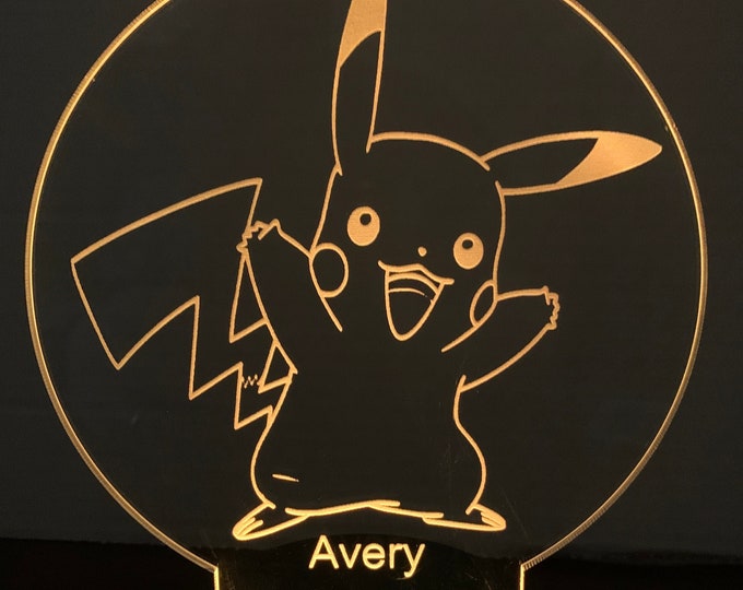 Pikachu LED Light Personalized - Etsy