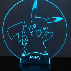 Pikachu LED Light Personalized - Etsy