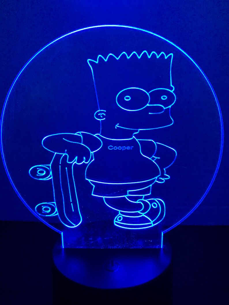 Bart Simpson LED Light Personalized - Etsy