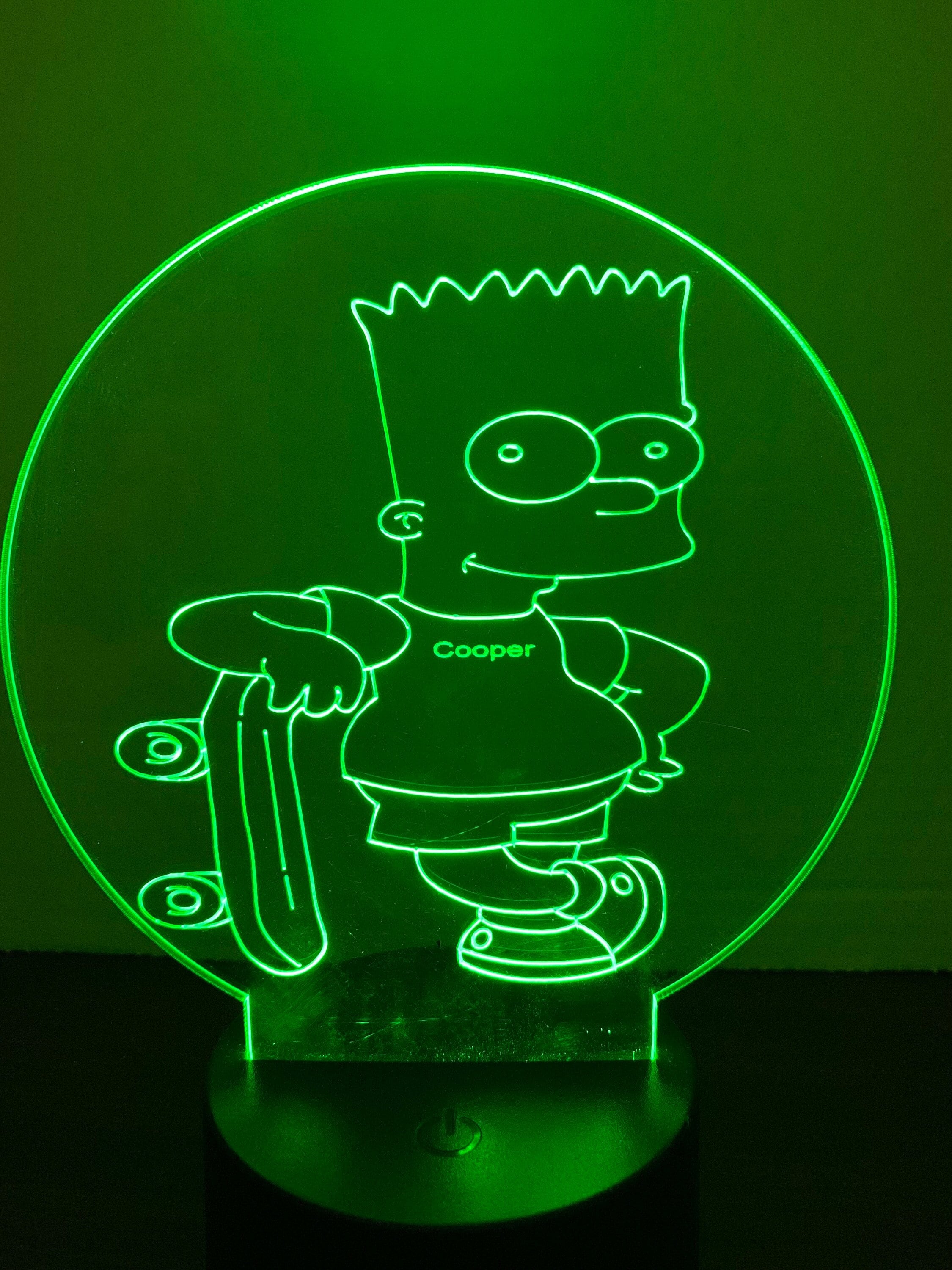 Bart Simpson LED Light Personalized - Etsy