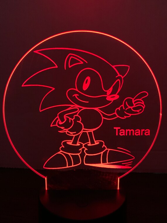 Sonic the Hedgehog Lighted Sign / Night Light Personalized - Etsy