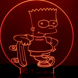 Bart Simpson LED Light Personalized - Etsy