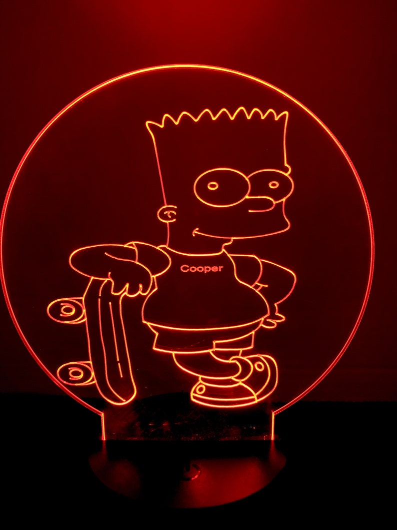 Bart Simpson LED Light Personalized - Etsy