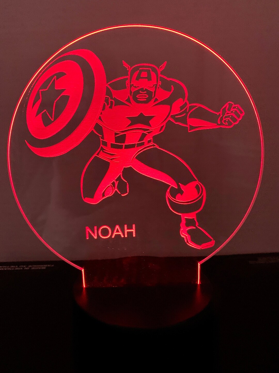 Captain America LED Light Personalized - Etsy