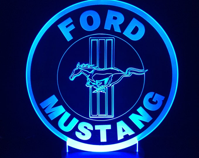Ford Mustang Logo LED Light - Etsy