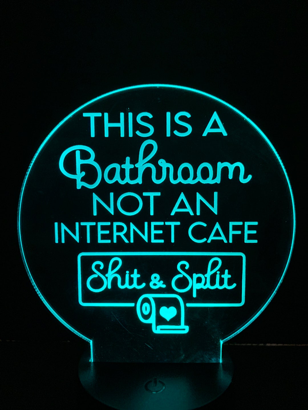 Shit & Split Funny Bathroom LED Light - Etsy