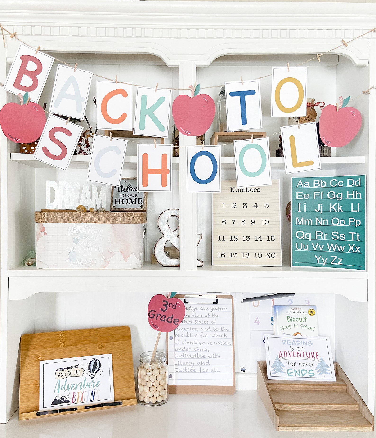 Back to School Banner | First Day of School Props | Lunch Box Cards ...