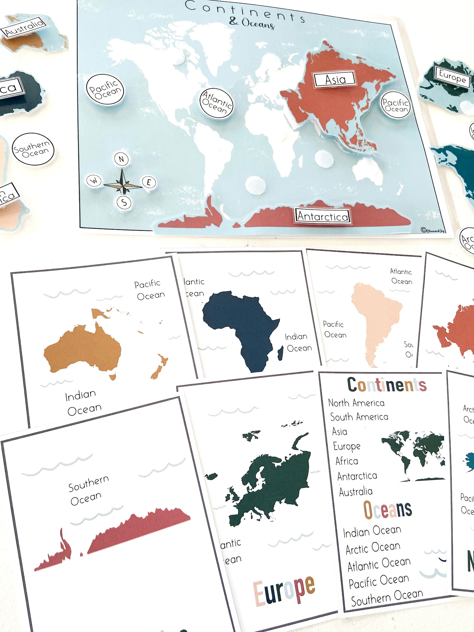 Continents and Oceans Map Activity, Geography Homeschool (digital ...