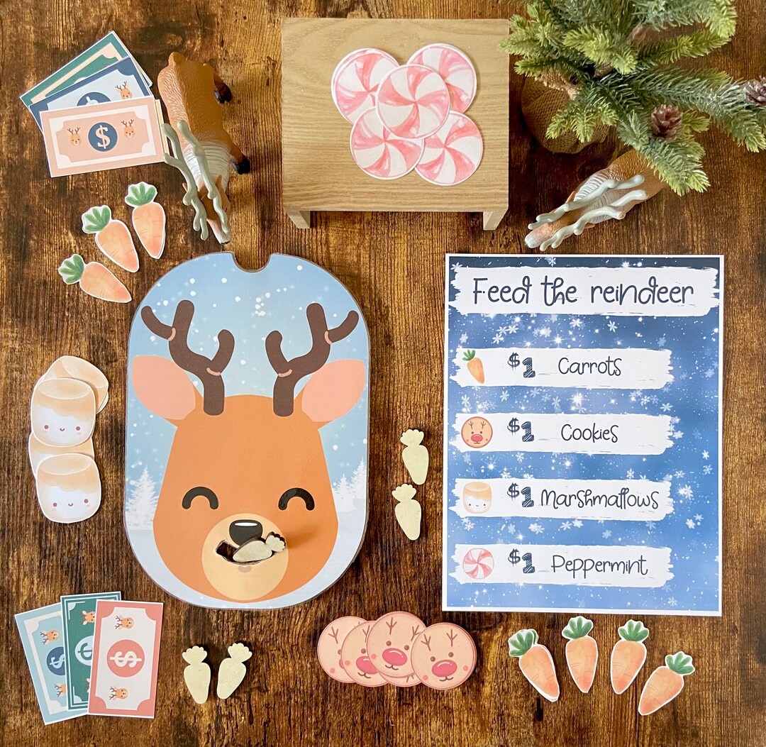 Christmas Dramatic Play, Feed the Reindeer Flisat Insert, Sensory Play ...