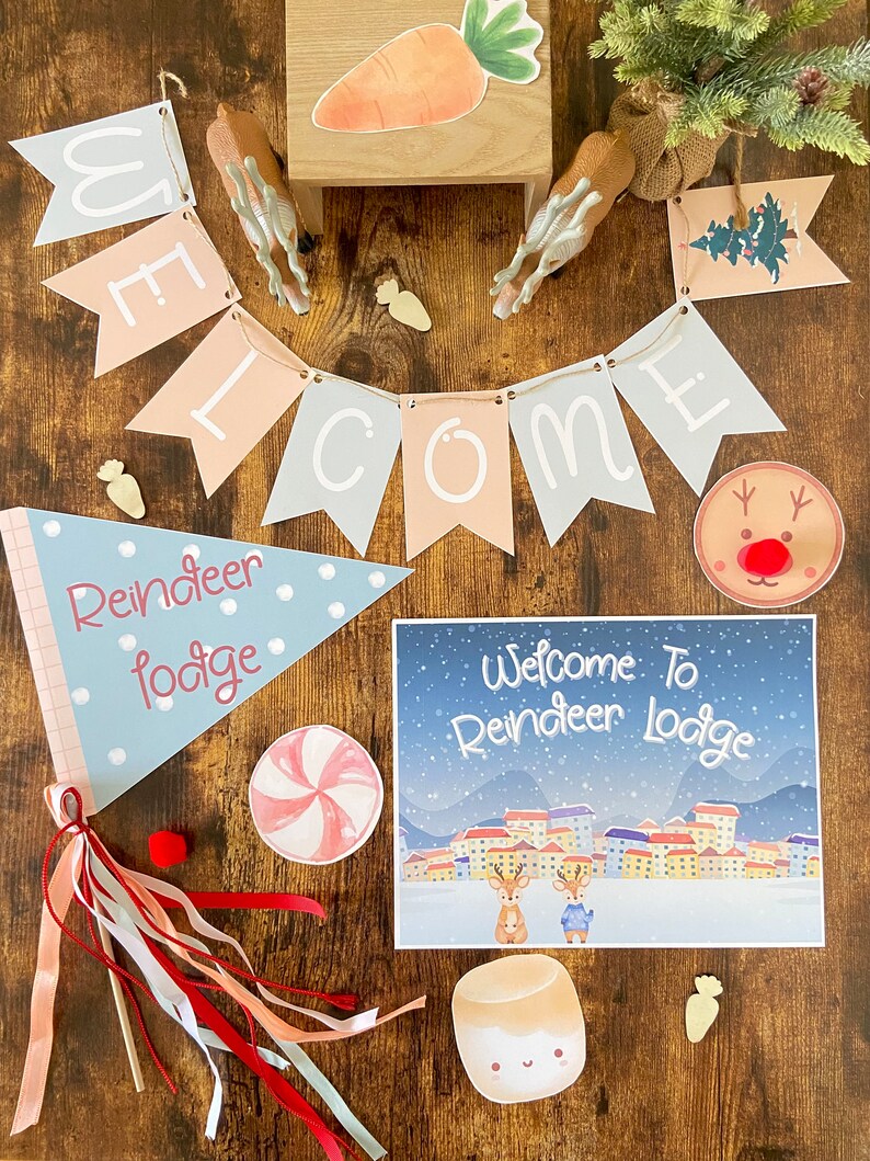 Christmas Reindeer Lodge Dramatic Play Set, Flisat Insert (digital ...