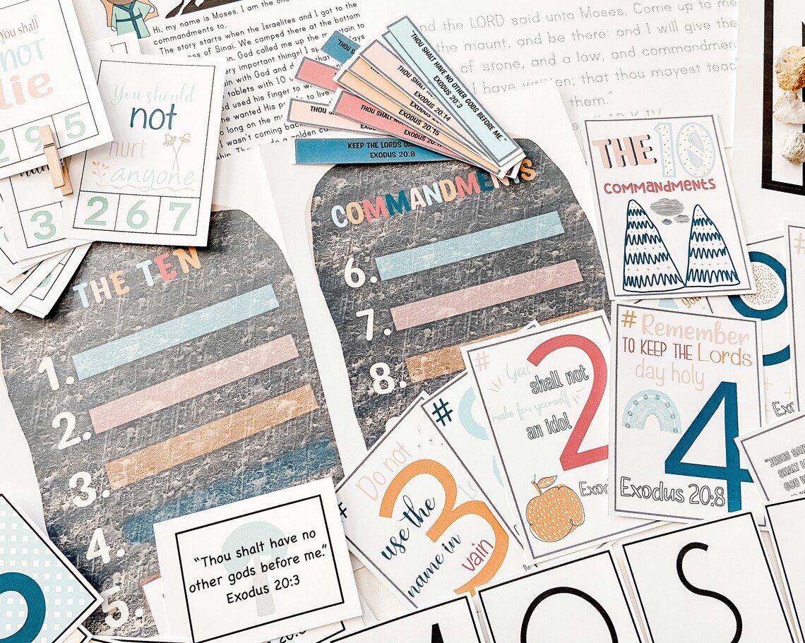 The 10 Commandments, Bible Activity, Moses, Sunday School, Homeschool ...