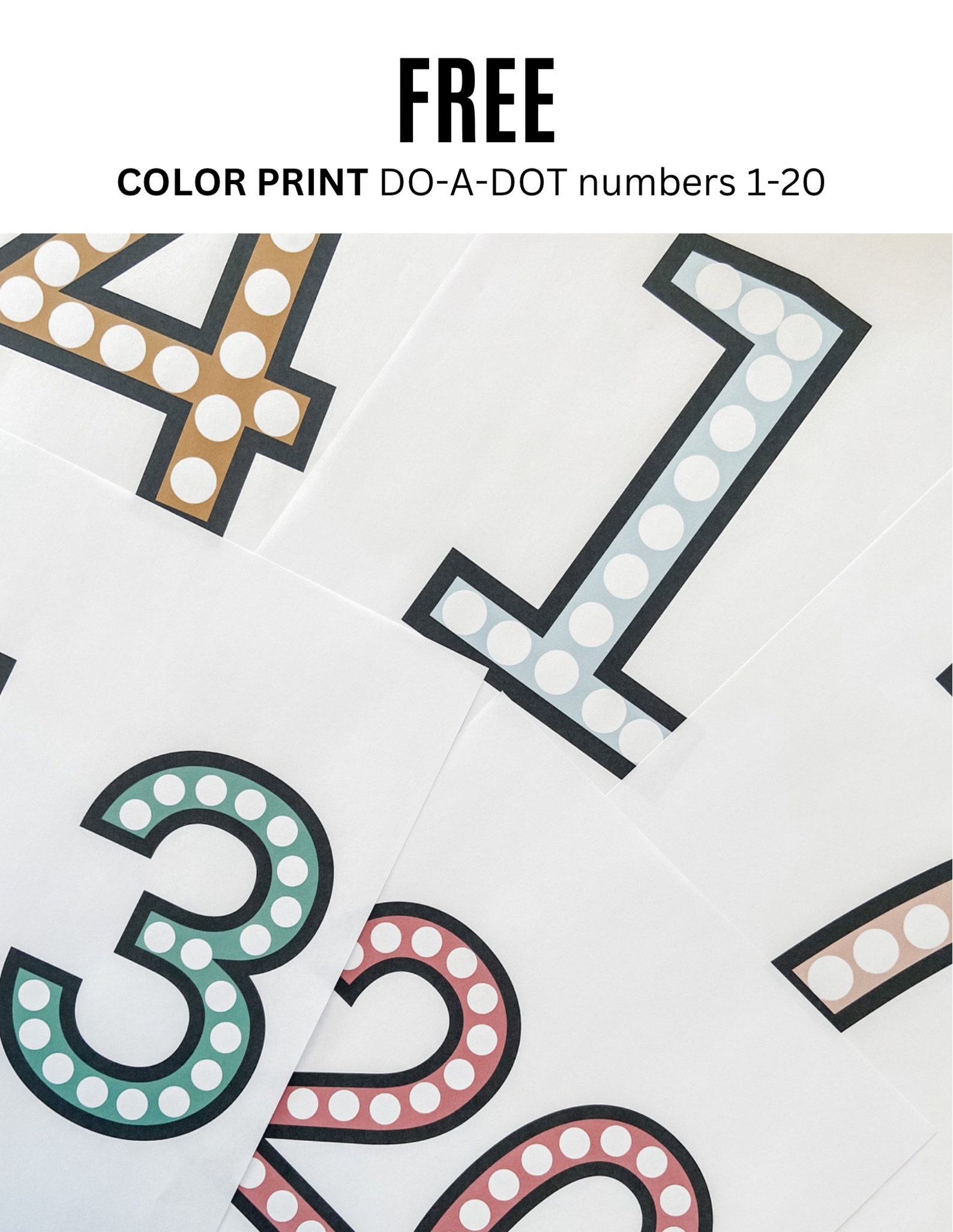 Do-a-dot Number Worksheet 1-20, Preschool Printable (PDF) - Etsy