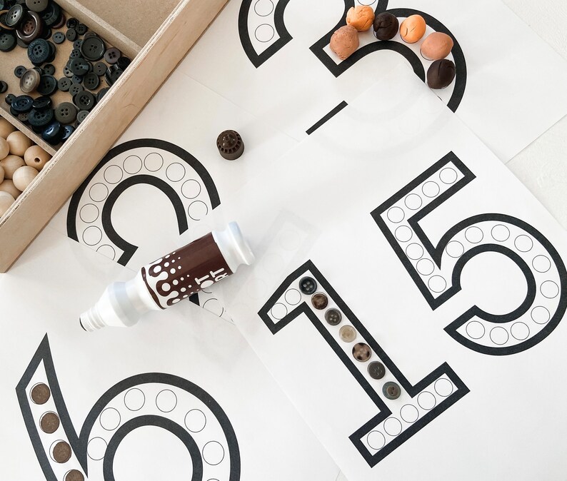 Do-a-dot Number Worksheet 1-20, Preschool Printable (PDF) - Etsy