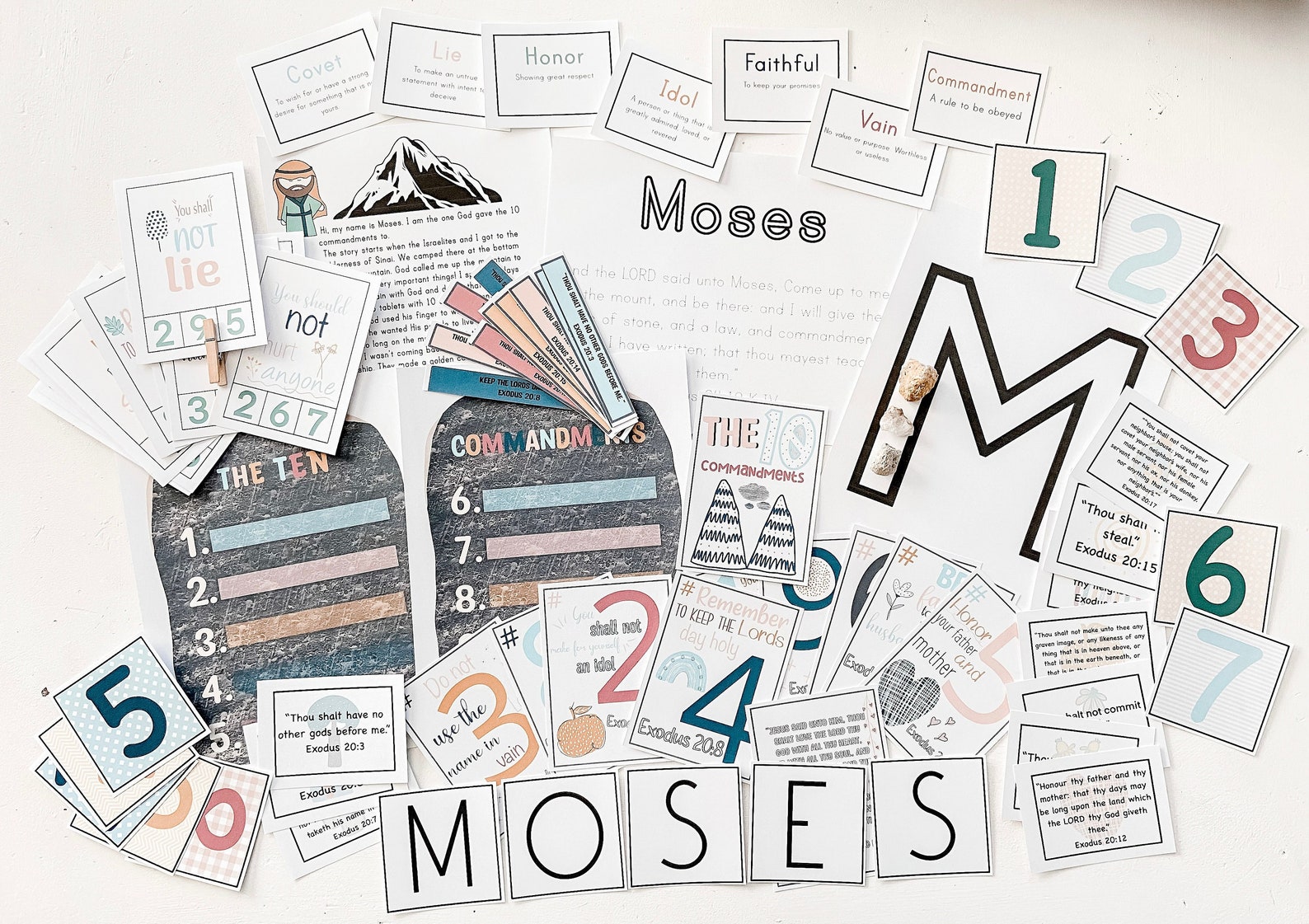 The 10 Commandments, Bible Activity, Moses, Sunday School, Homeschool ...