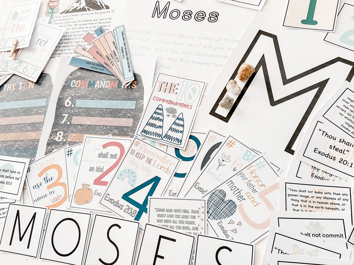 The 10 Commandments, Bible Activity, Moses, Sunday School, Homeschool ...