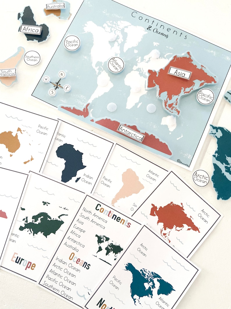 Continents and Oceans Map Activity, Geography Homeschool (digital ...