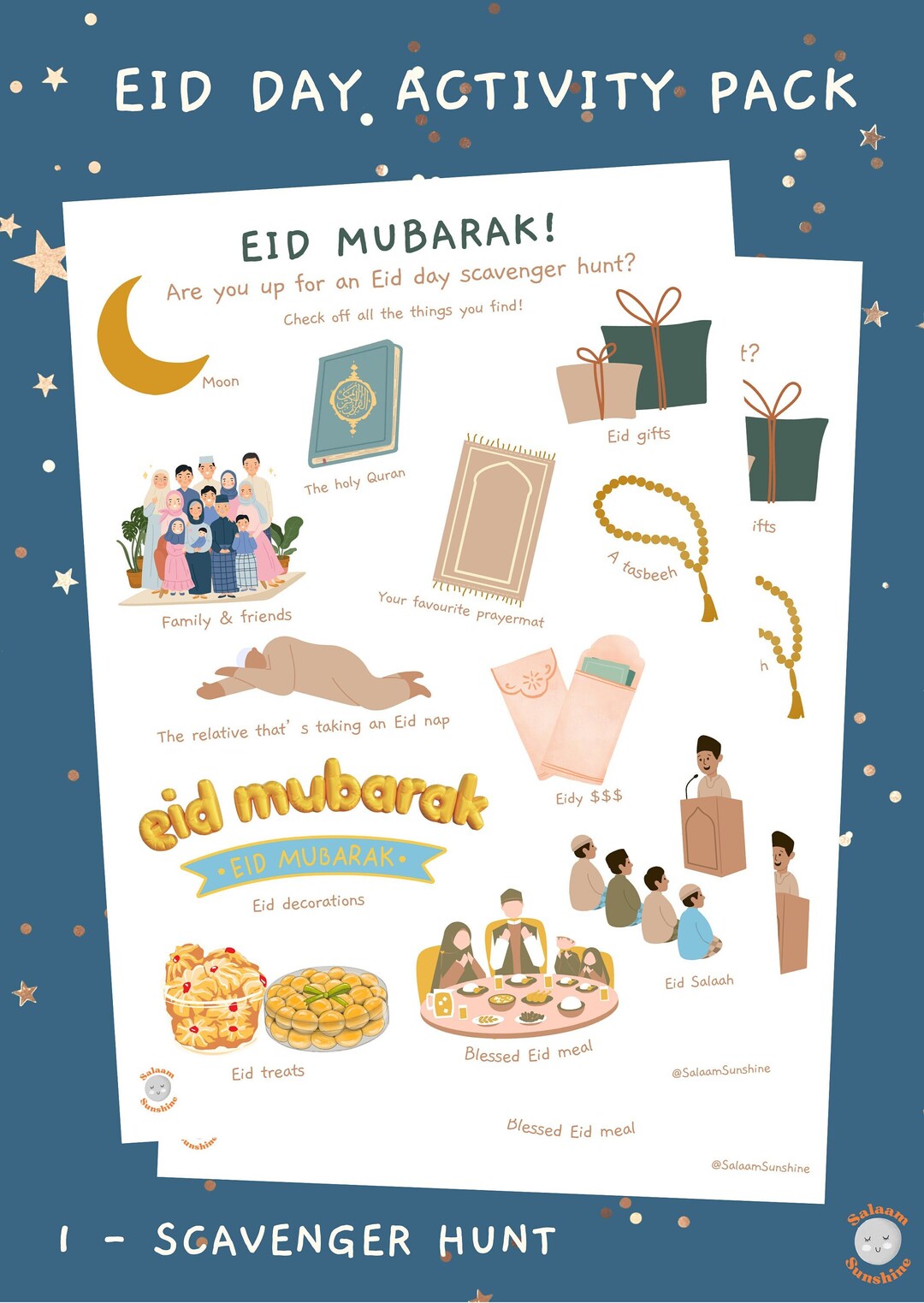 Eid Day Activity Pack Scavenger Hunt Activity Coloring Sheets- Digital ...