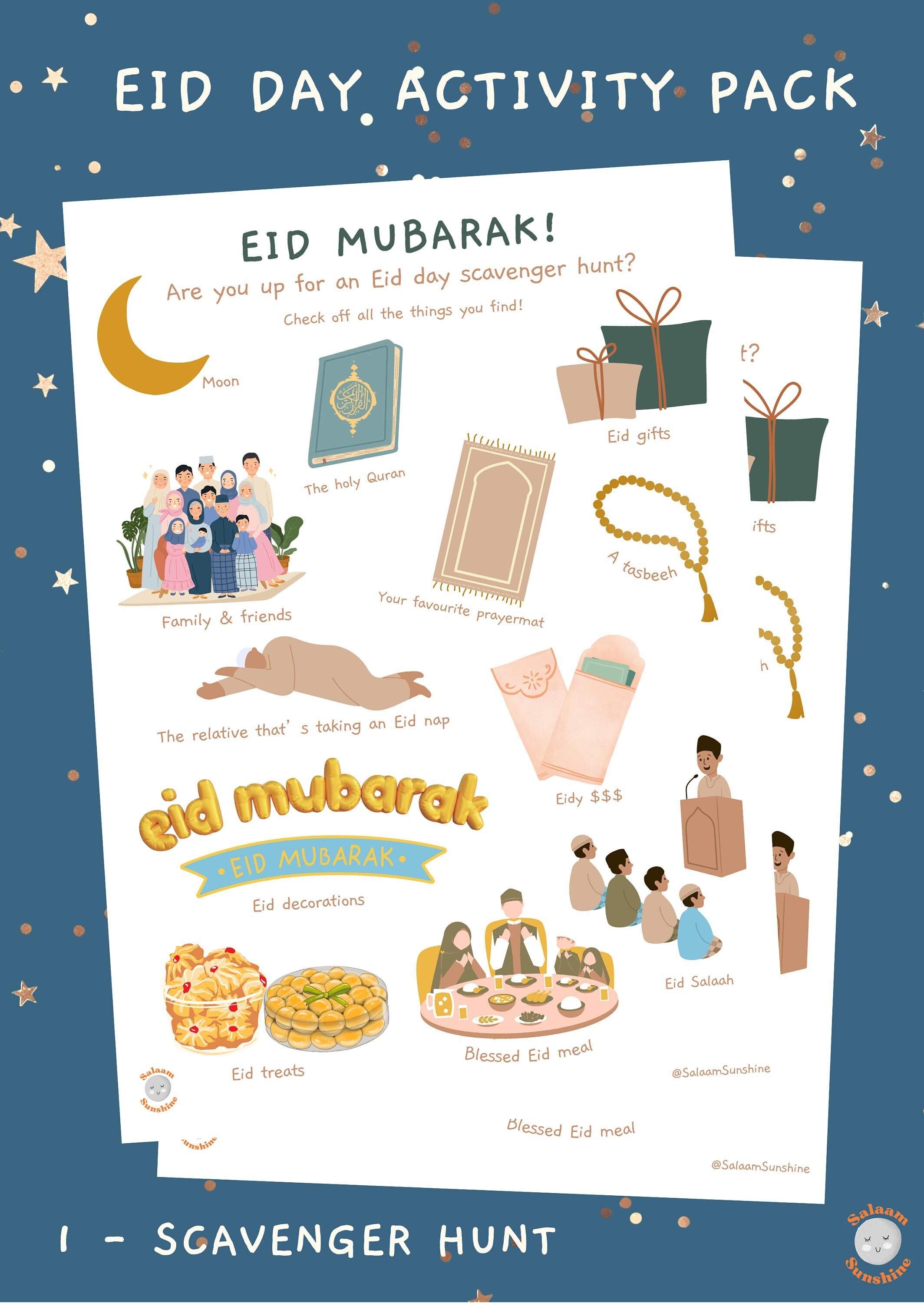 Eid Day Activity Pack Scavenger Hunt Activity Coloring Sheets- Digital ...