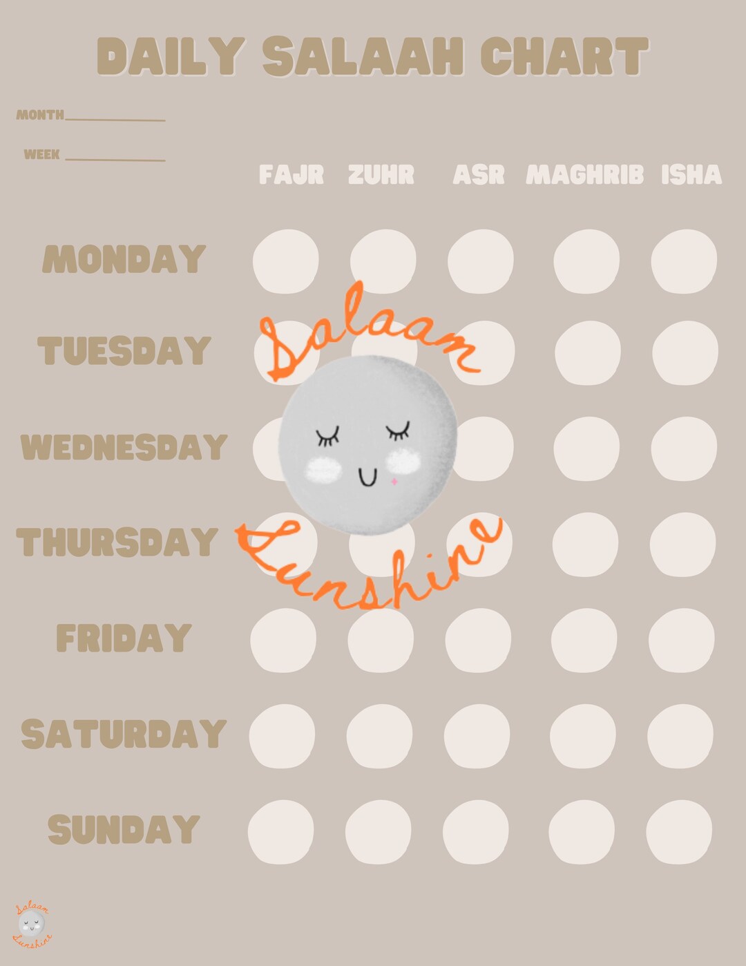 Salah Tracker Chart | Namaaz Log | Islamic Kids Prayer Chart ...