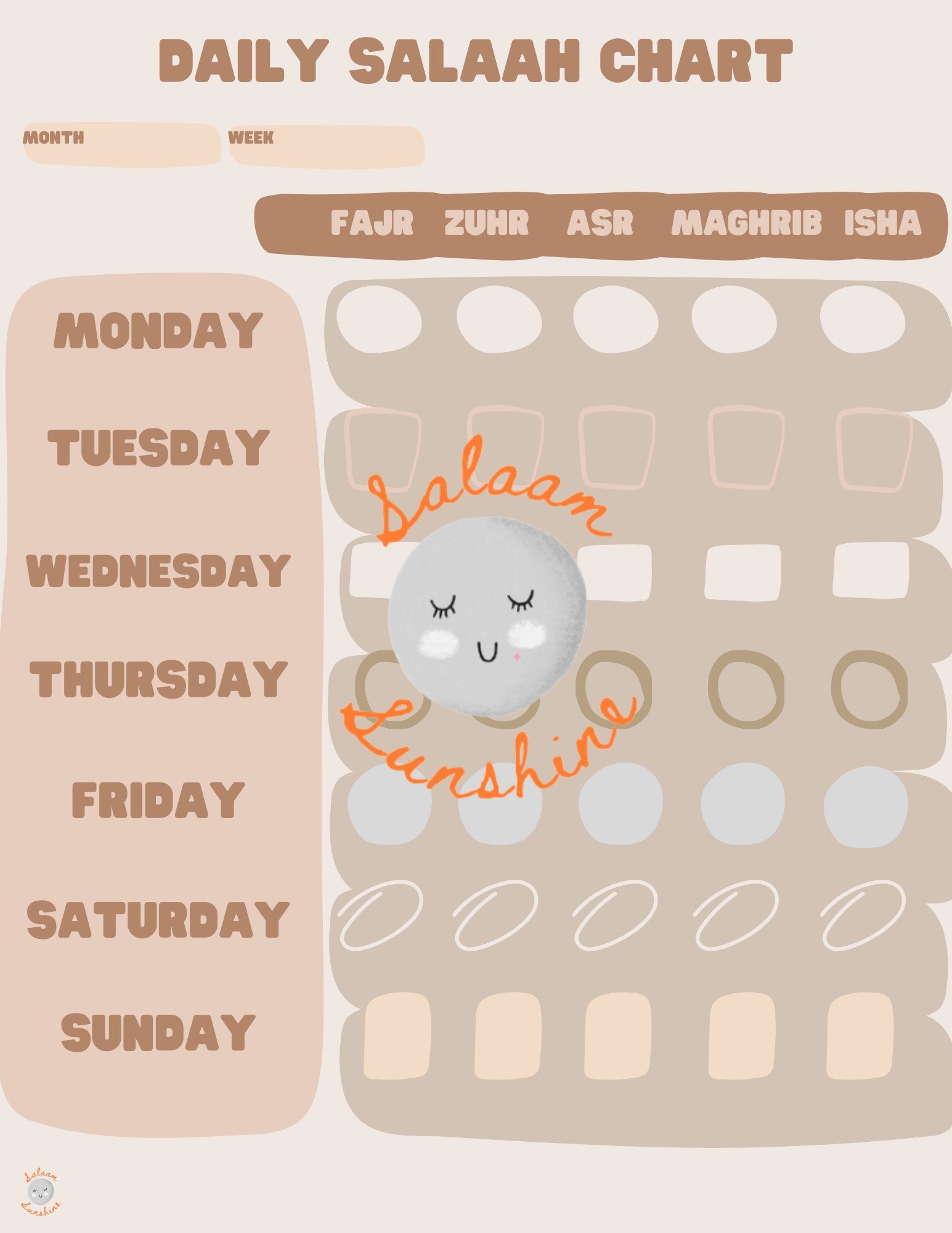 Salah Tracker Chart | Namaaz Log | Islamic Kids Prayer Chart ...