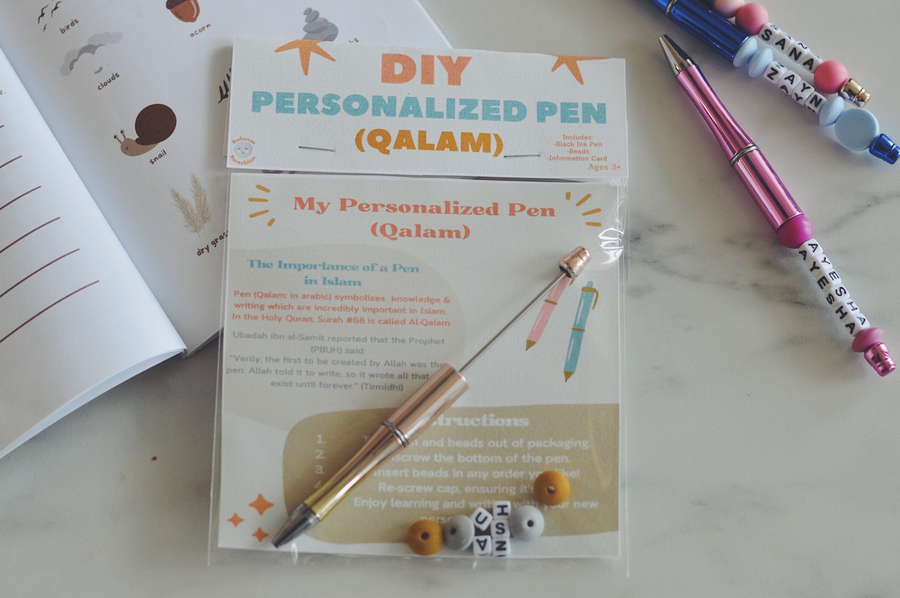 Personalized Custom Pen Qalam Islamic Gift and Favours Eid Ramadan Back ...