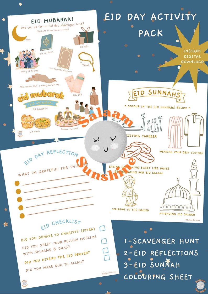 Eid Day Activity Pack Scavenger Hunt Activity Coloring Sheets- Digital ...