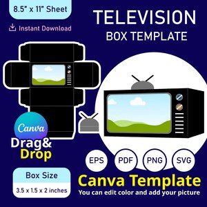 TV Box Template, Television Box Template, Candy Box Template, Gift Box ...