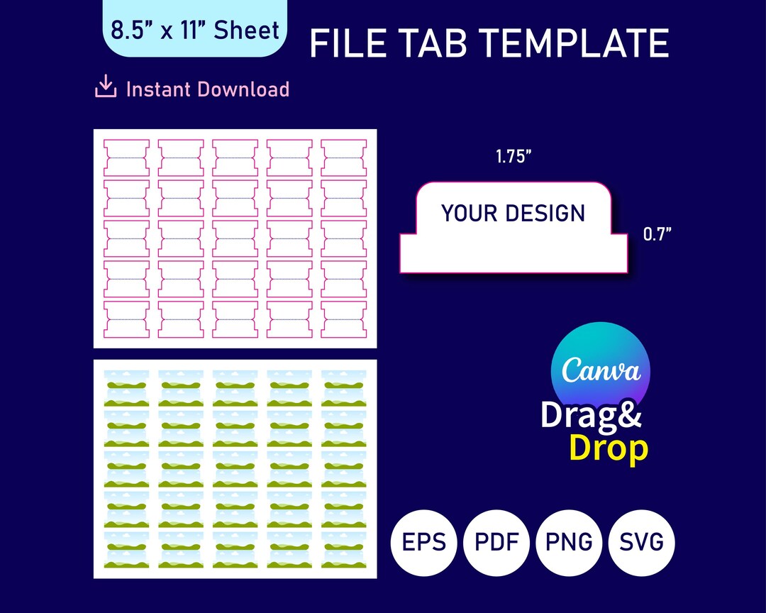 File Tab Template, Planner Tab Template, File Folder Labels, Planner ...