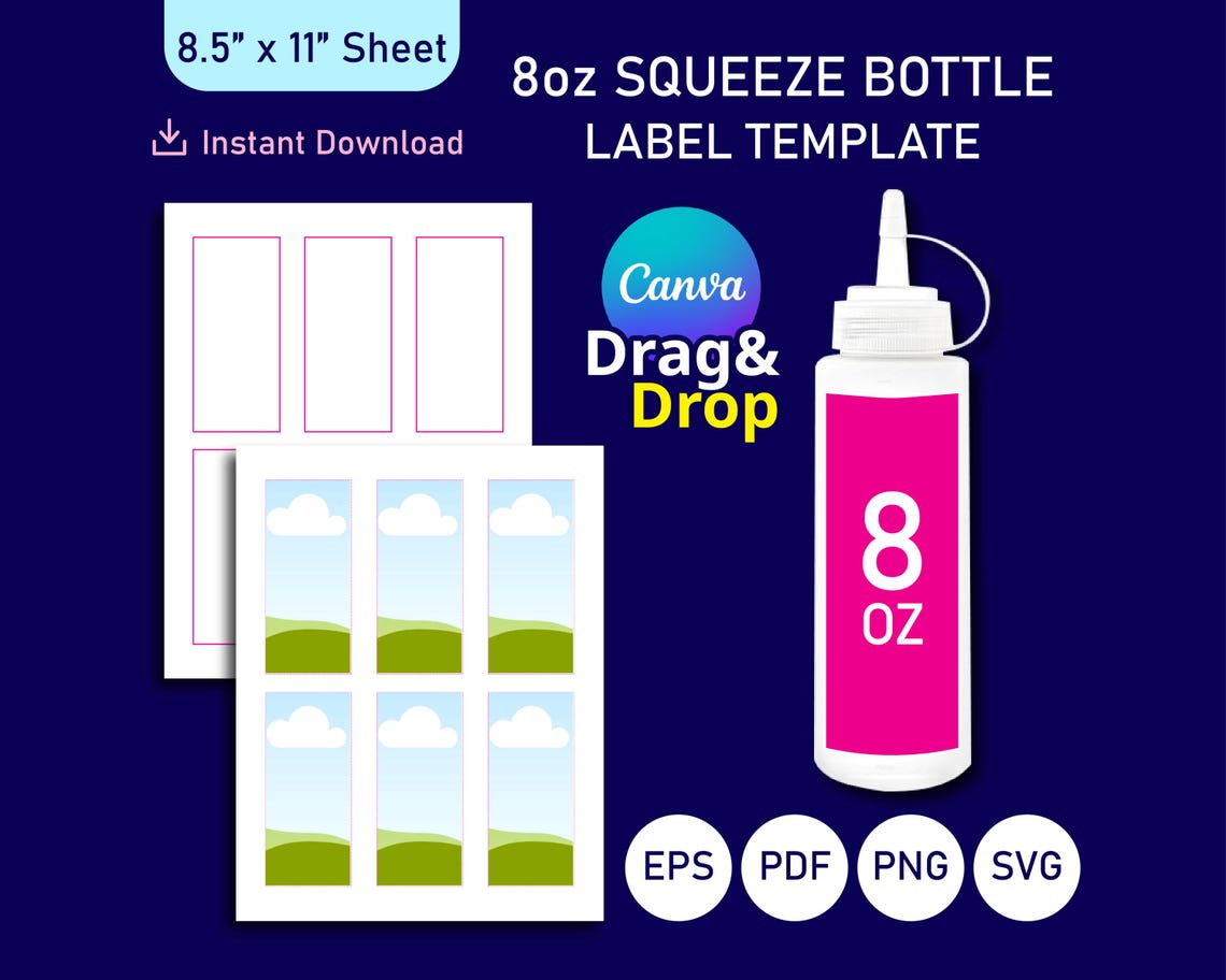 Squeeze Bottle Label Template, Bottle for Ketchup Label Template, Sauce ...