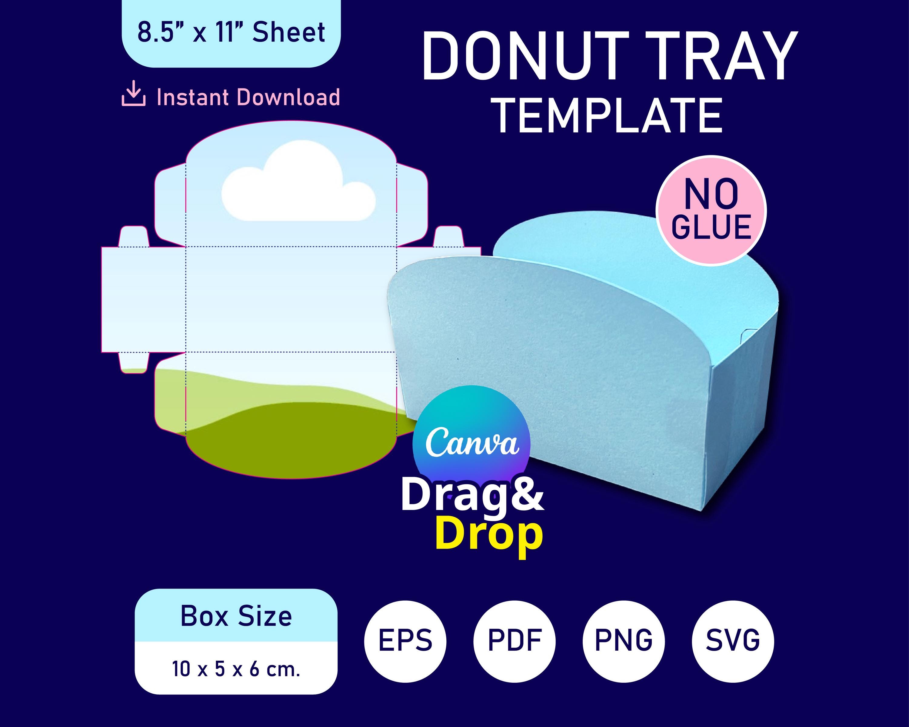 Donut Tray Template, Food Tray Template, Tray Template, Tray Packaging ...