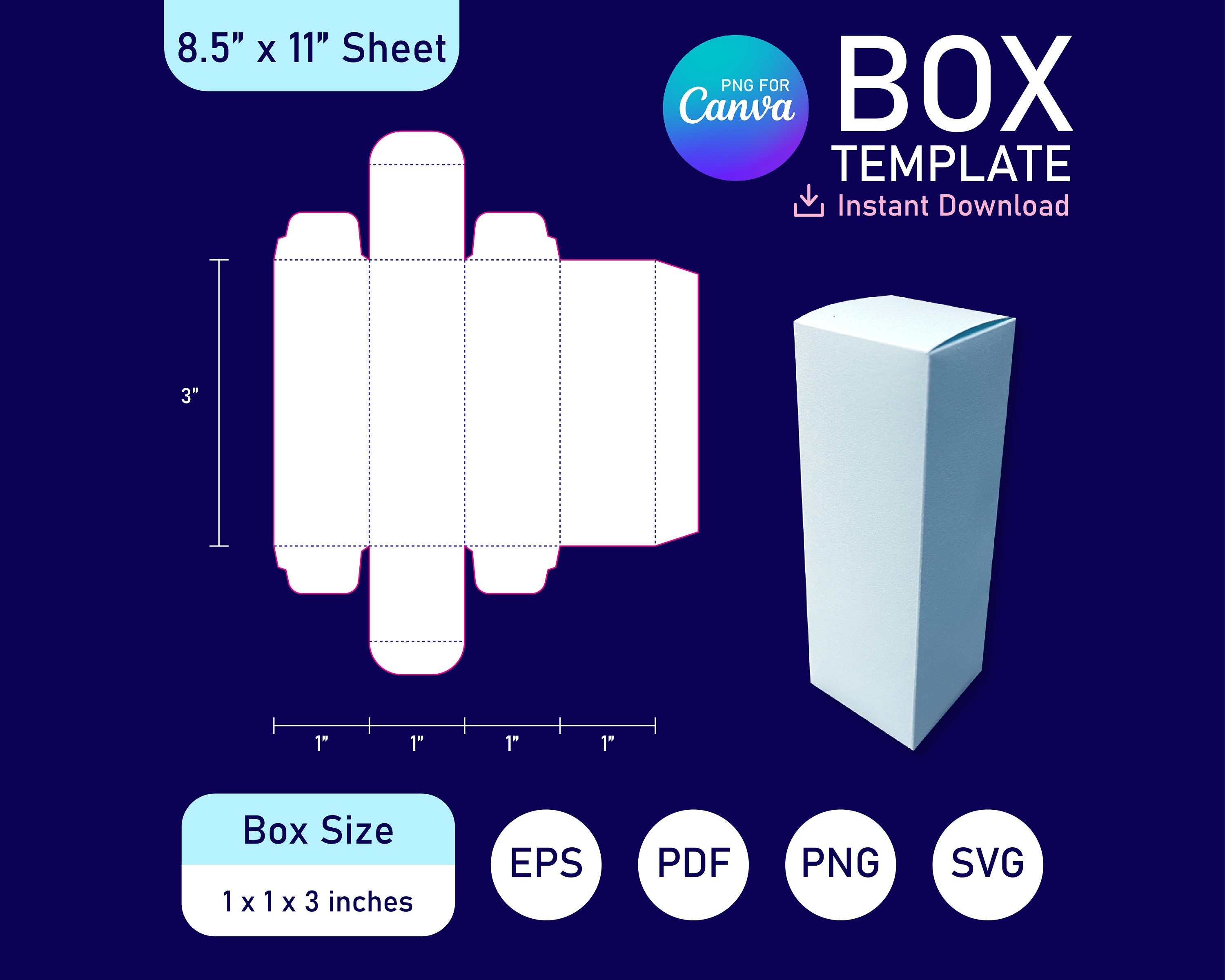 Plantilla de caja clásica plantilla de caja de lápiz labial - Etsy México