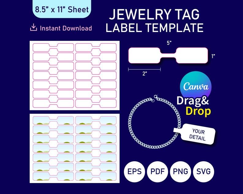 Jewelry Tag Template, Jewelry Price Tag, Jewelry Label Template ...
