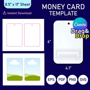 Money Card Template, Money Card Blank , Money Card Sublimation, Money ...