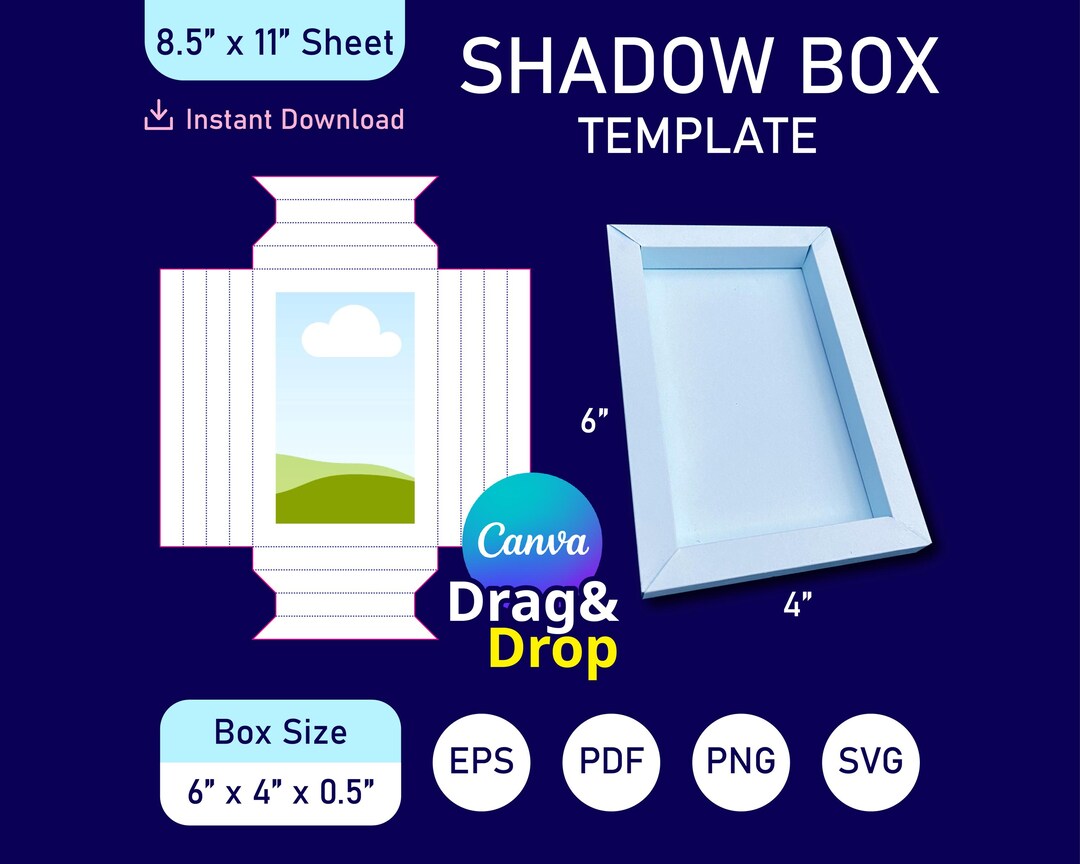 Shadow Box Template, Shadow Box Svg, Photo Frame Template, Photo Frame ...