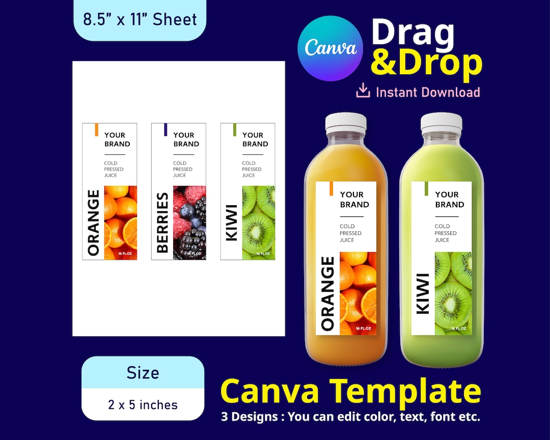 Juice Label, Juice Label Template, Juice Label Design, Juice Label ...