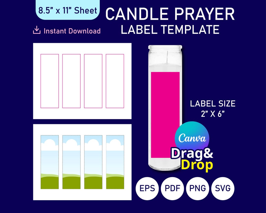 Candle Prayer Label Template, Candle Label Template, Candle Label ...