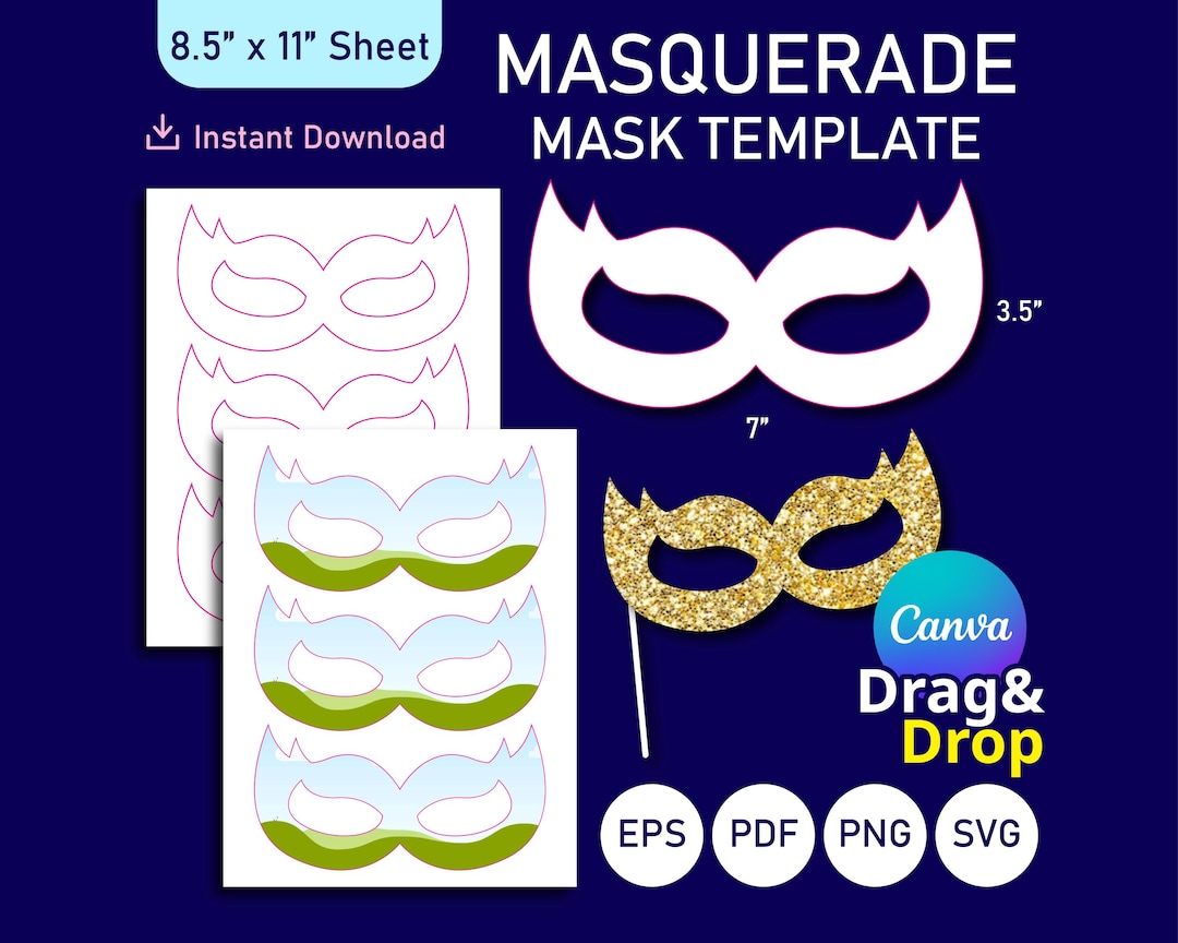 Masquerade Mask Template, Masquerade Mask, Masquerade Mask Svg, Eye ...