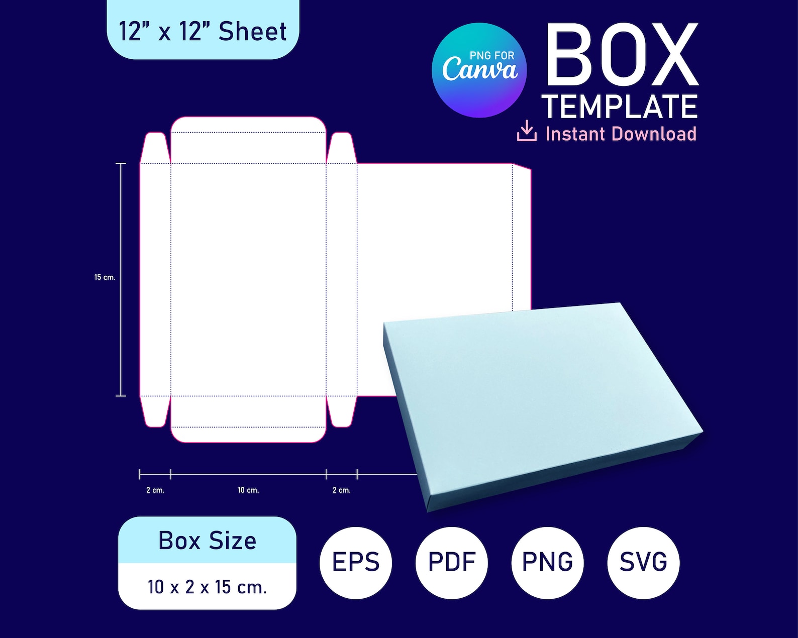 Flat Box Template, Box Template, Flat Box Packaging, Flat Box SVG ...
