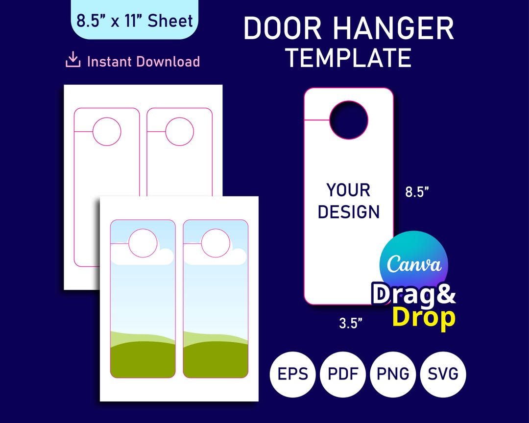 Door Hanger Template, Door Tag Template, Door Hang Tag Template, Door ...
