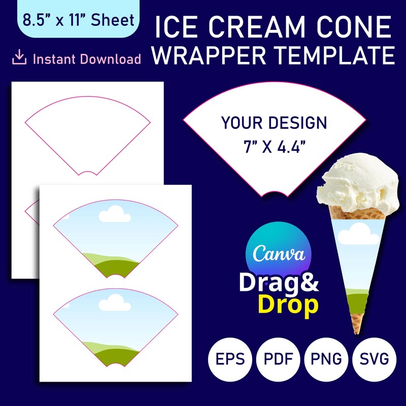Ice Cream Cone Wrap - Etsy
