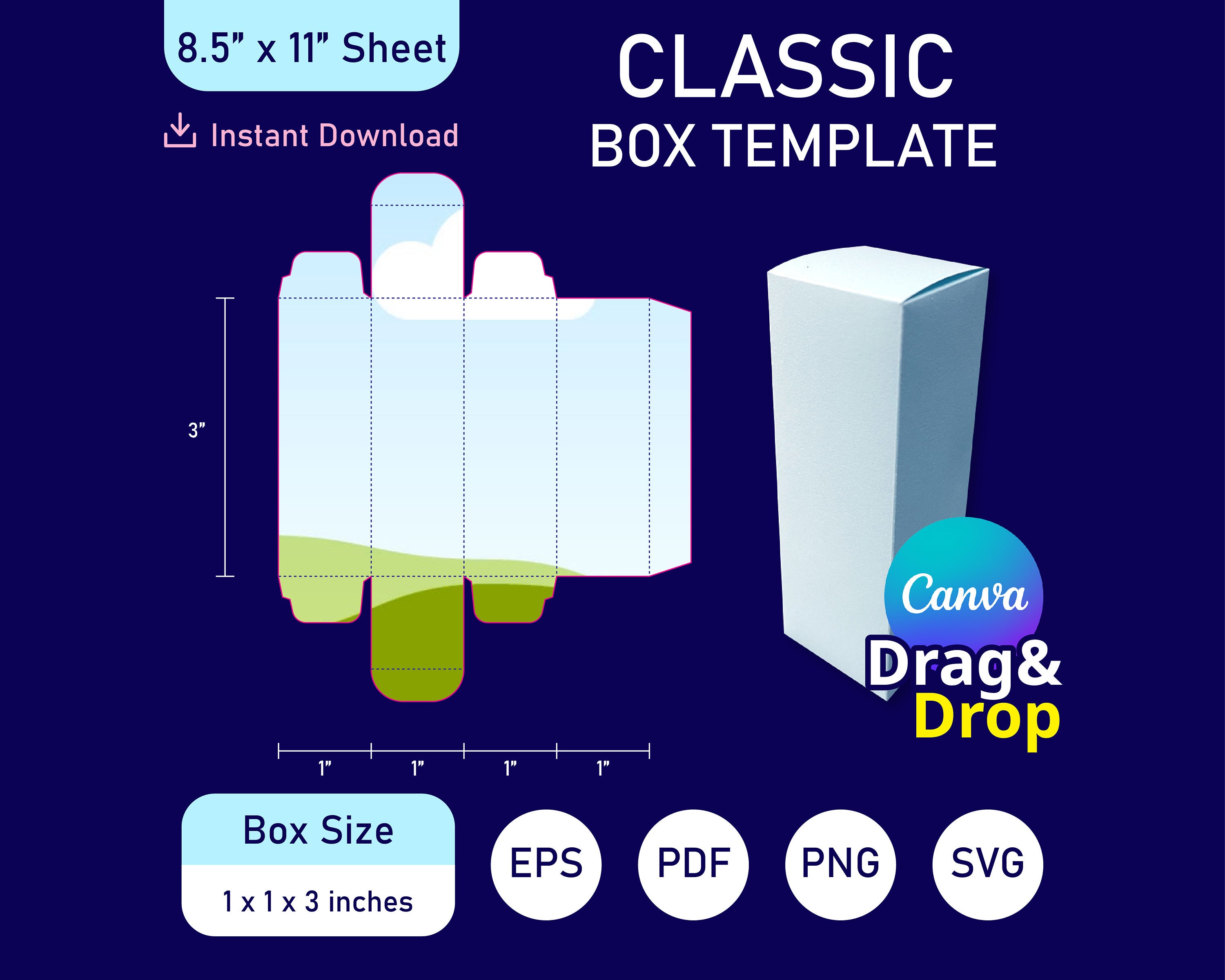 Classic Box Template, Lipstick Box Template, Lipstick Packaging ...